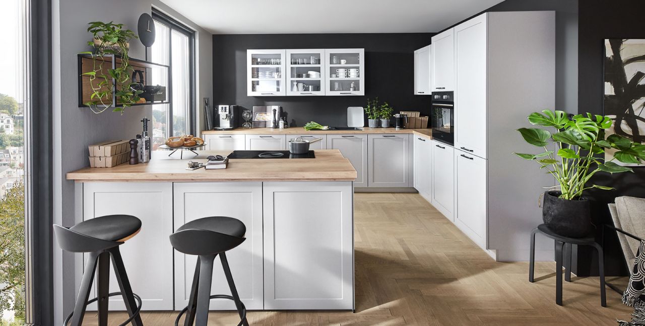 Moderne landelijke keuken Nobilia Nordic ca. 186 x 100 / 370 x 245 cm ...